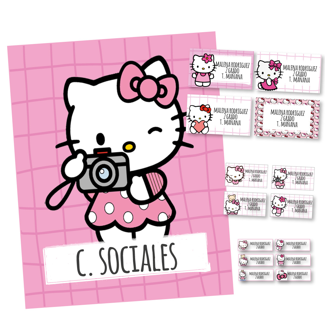Caratulas y Etiquetas Escolares Hello Kity – DeLoLindo